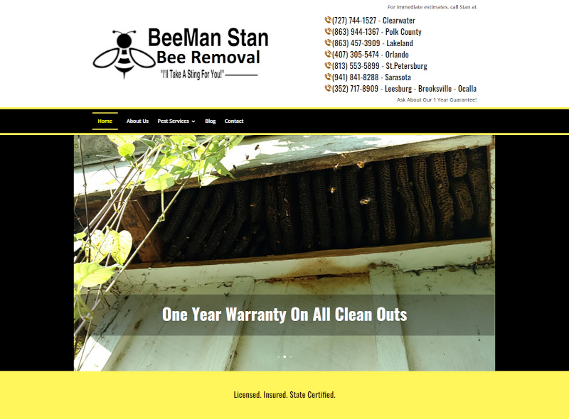 Our New Website is Live! | BeeMan Stan Bee Removal